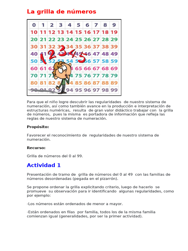 Actv Grilla de Numeros | PDF