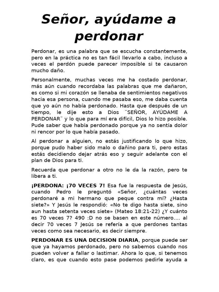 Cómo Perdonar con la Ayuda de Dios | PDF | Perdón | Jesús