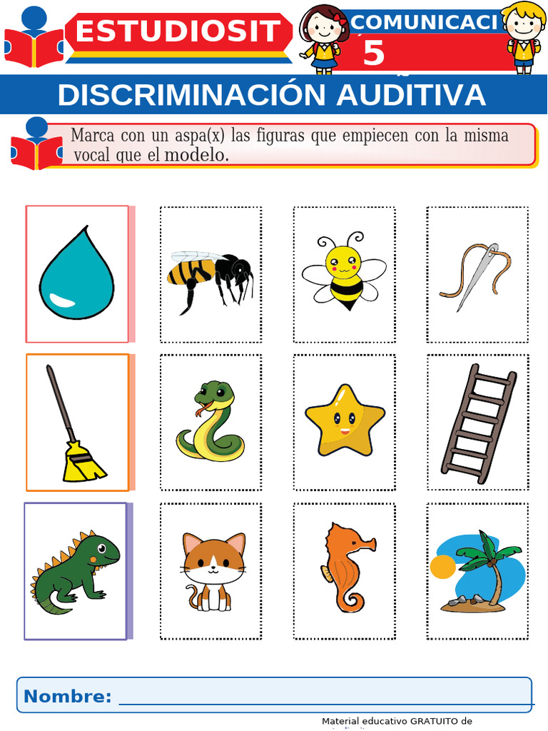 Actividades de Discriminación Auditiva 5 Años | PDF