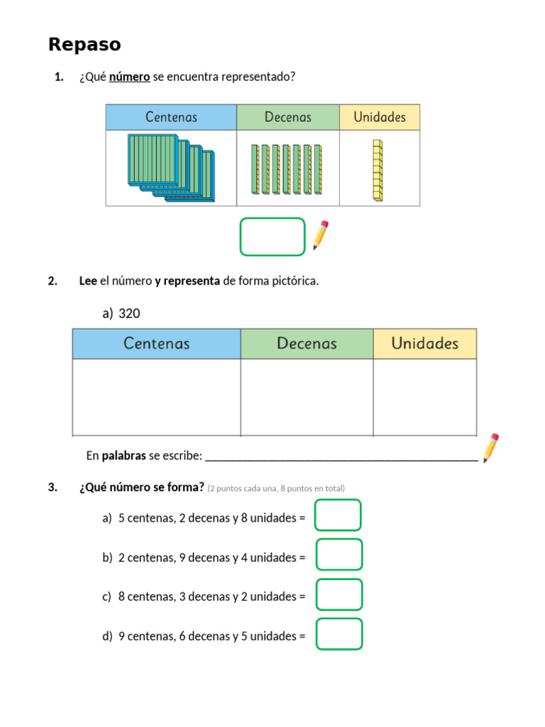 Repaso Matemática Unidad 1 3 Basico | PDF