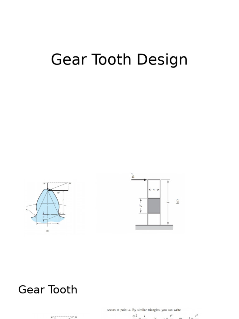 Gear Tooth Design and Geometry | PDF