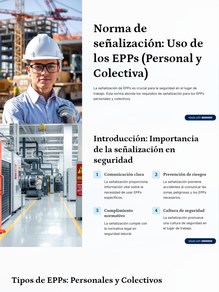 Norma de Senalizacion Uso de Los EPPs Personal y Colectiva | PDF | Seguridad y salud ocupacional