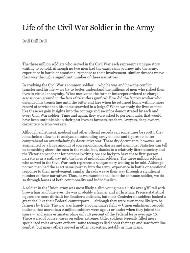 2019 Life of The Civil War Soldier in The Army | PDF | American Civil ...