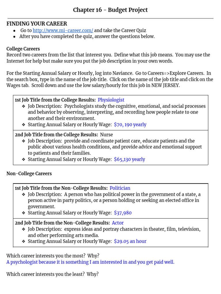 Career Budgeting and Financial Planning Guide | PDF | Cost Of Living ...