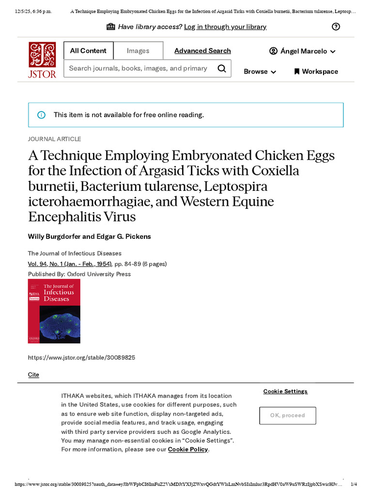 A Technique Employing Embryonated Chicken Eggs for the Infection of ...