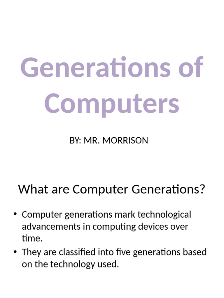 Generations of Computers Presentation | PDF