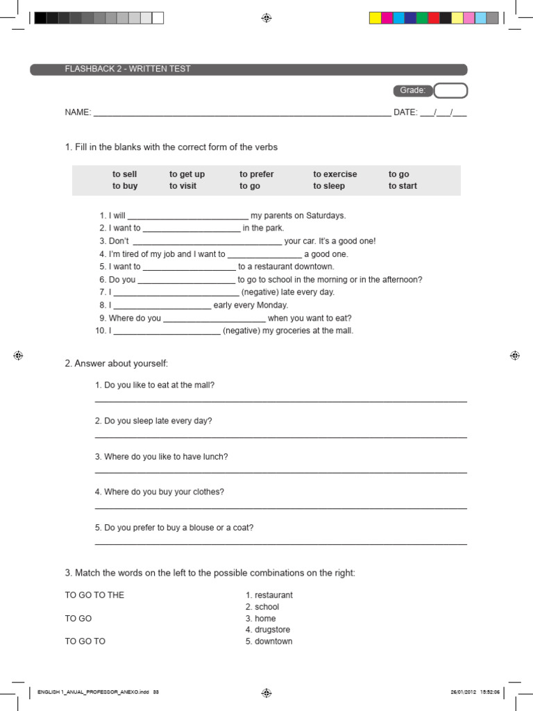 Flashback 2 - Written Test | PDF | Language Families | Languages