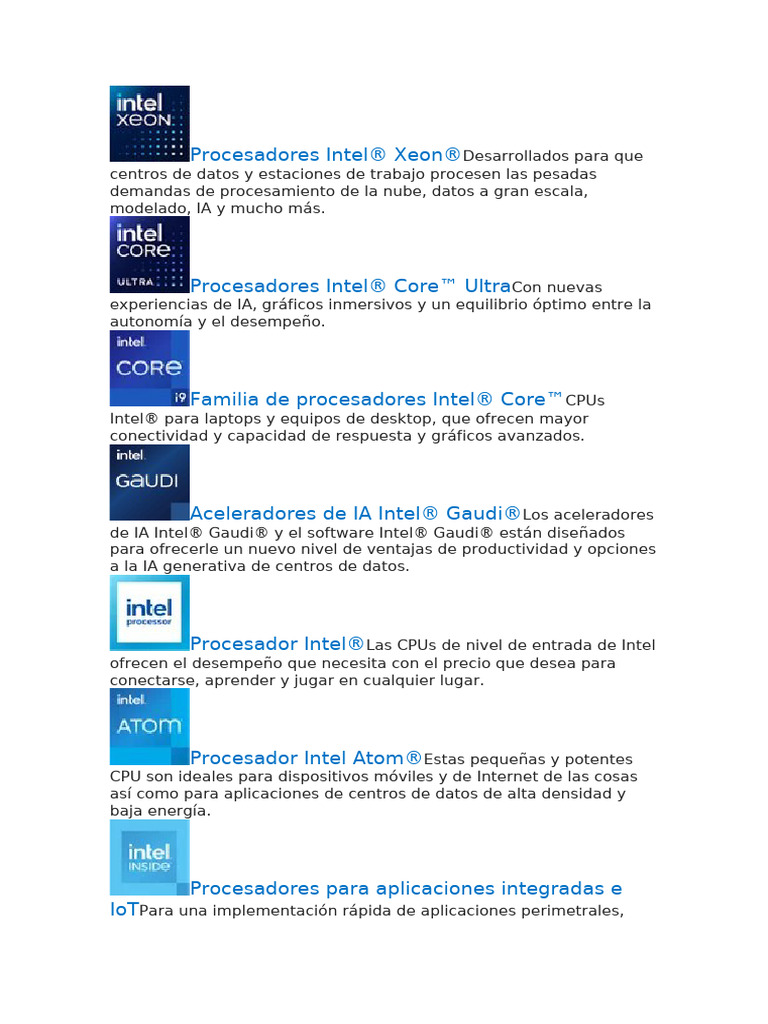 Procesadores Intel | PDF