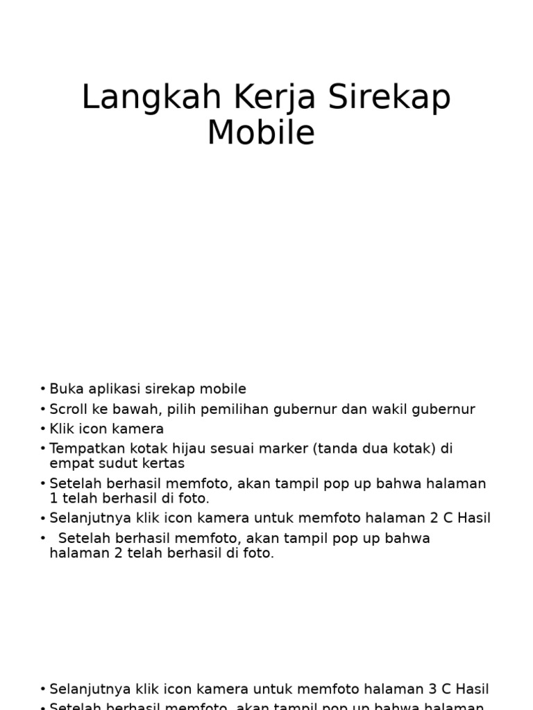 Langkah Kerja Sirekap Mobile | PDF