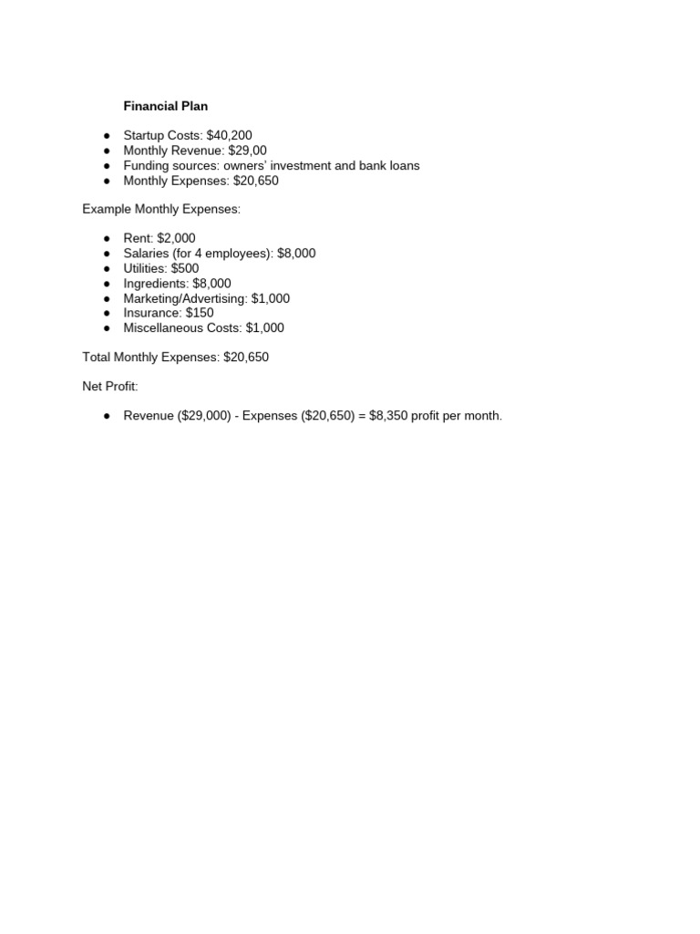 Financial Plan | PDF