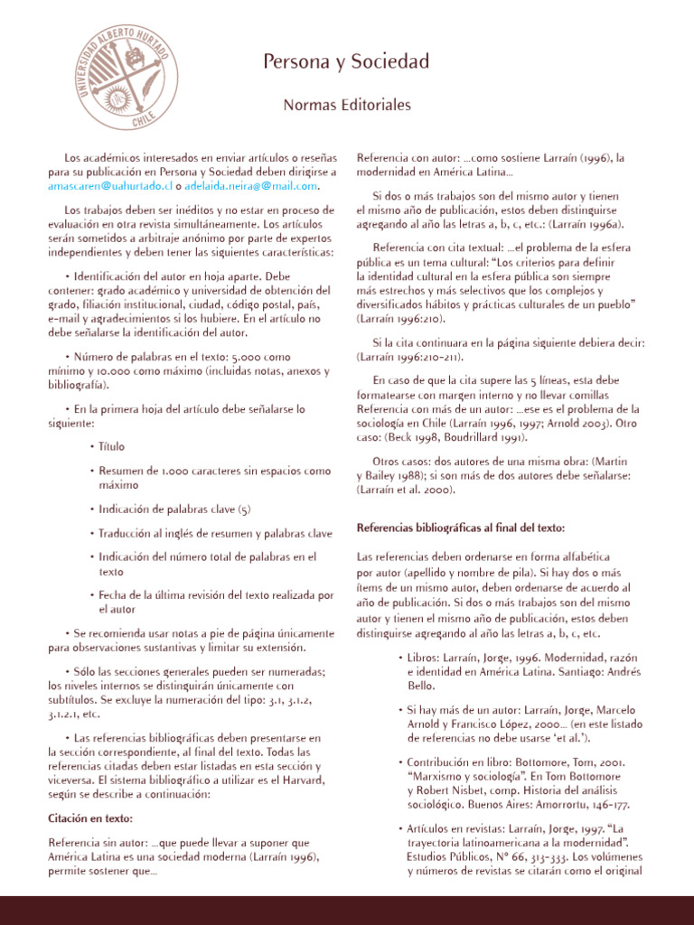 Normas Editoriales | PDF | Citación