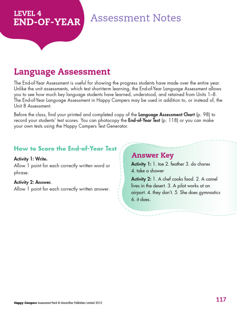 End-of-Year Language Assessment Guide | PDF