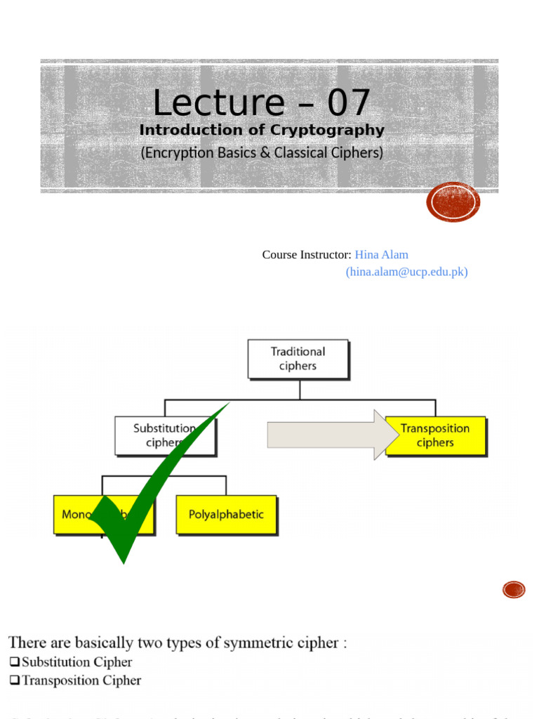 Crypt - Lecture 07 (Transposition Ciphers) | PDF | Computer Security | Security