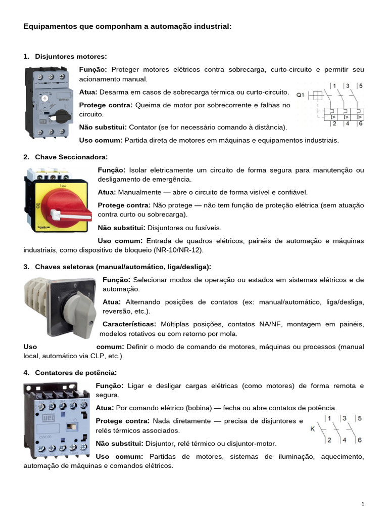 Equipamentos para quadro de automação industrial | PDF | Controlador ...