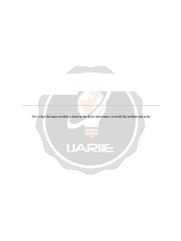 REAL TIME DRIVER DROWSINESS SYSTEM BY USING PYTHON Ijariie16448 | PDF | Computer Vision | Infrared