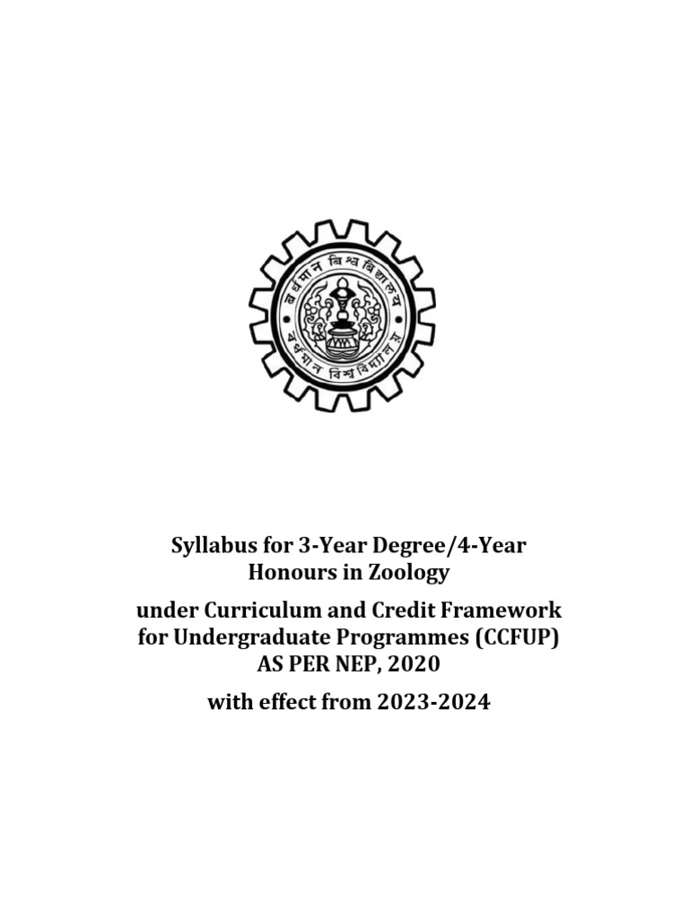 Zoology New Syllabus (NEP) Syllabus BSCZOO NEP2023-2024 | PDF ...