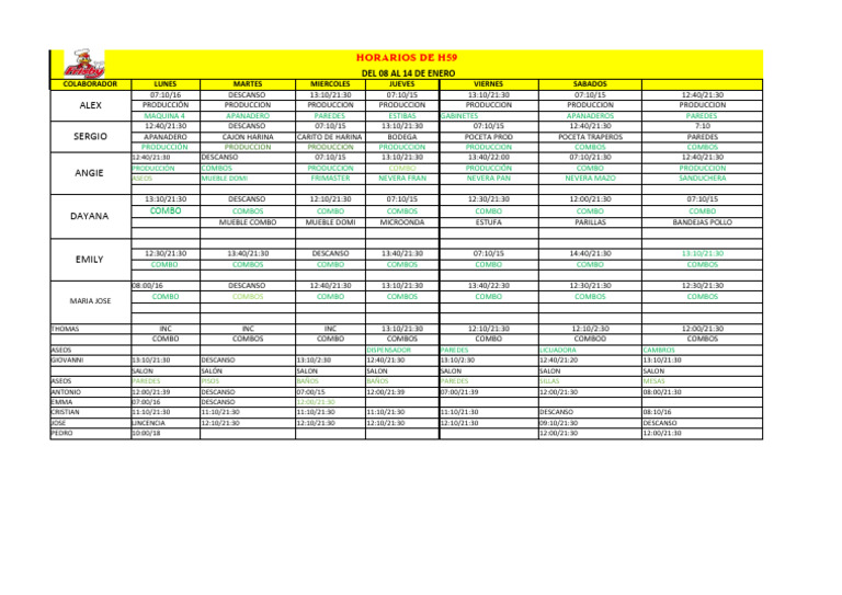 Horarios de H59 | PDF