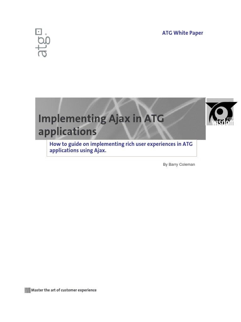 Implementing Ajax in Atg Applications 3756 | PDF | Ajax (Programming ...
