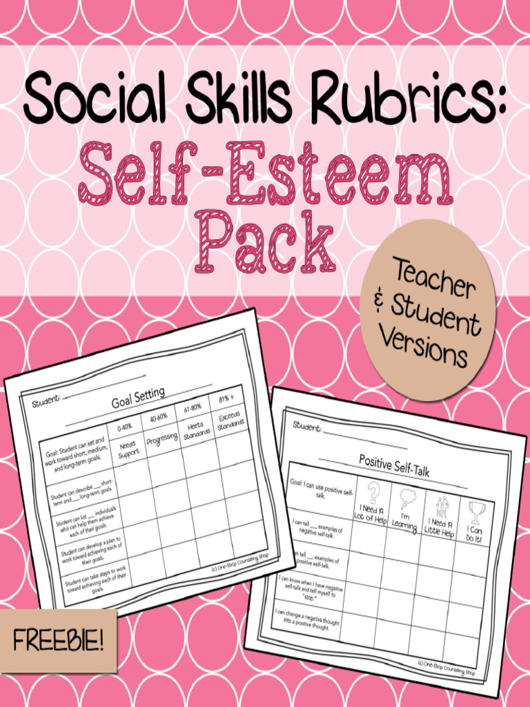 SocialSkillsRubricsSelfEsteemPackFreebie 1 | PDF | Human Communication ...