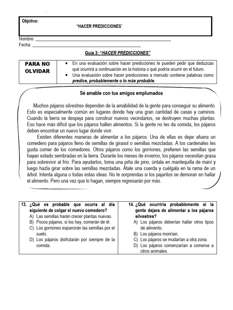 Guía N°3 Hacer Predicciones | PDF
