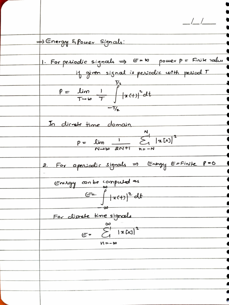Energy and Power Signals | PDF