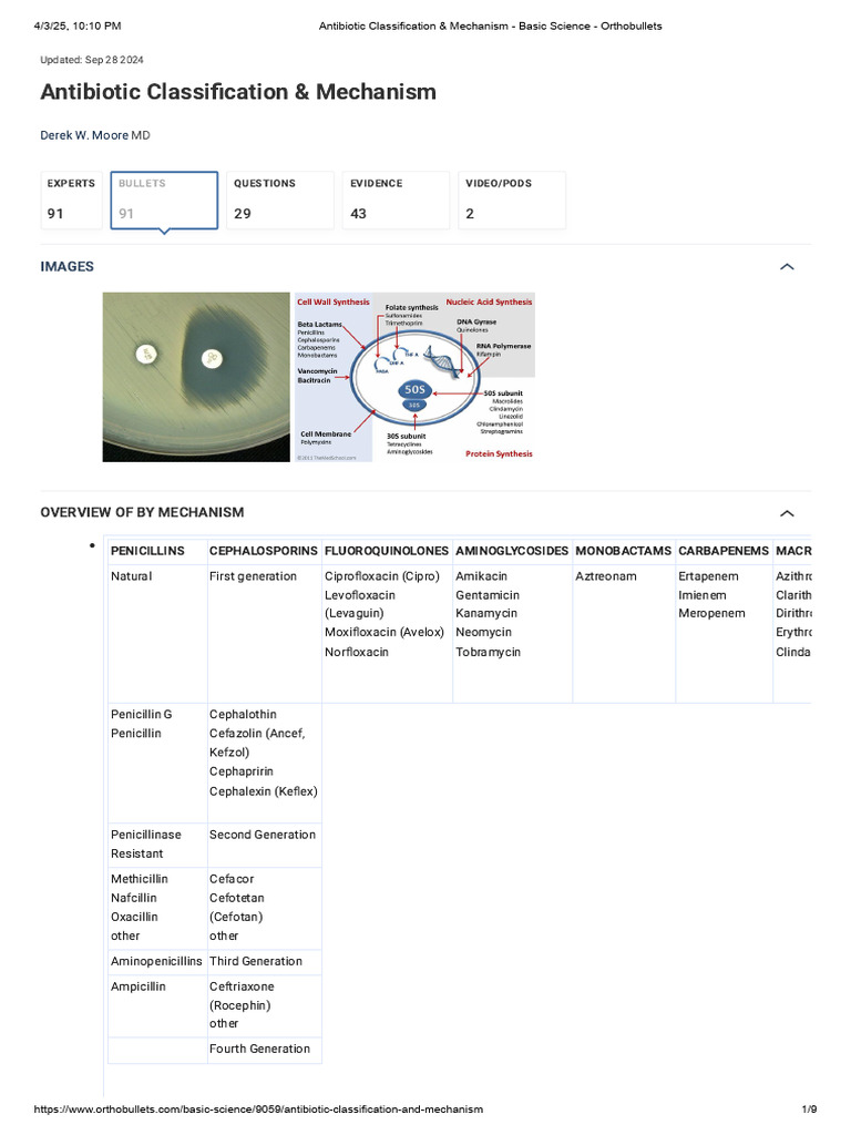 Antibiotic Classes and Mechanisms Explained | PDF | Penicillin | Beta ...