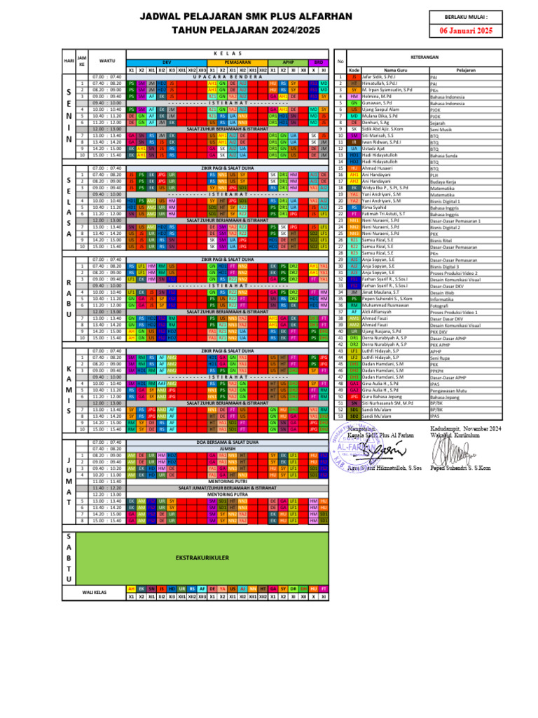 Jadwal 2024 - 2025 - S2 | PDF