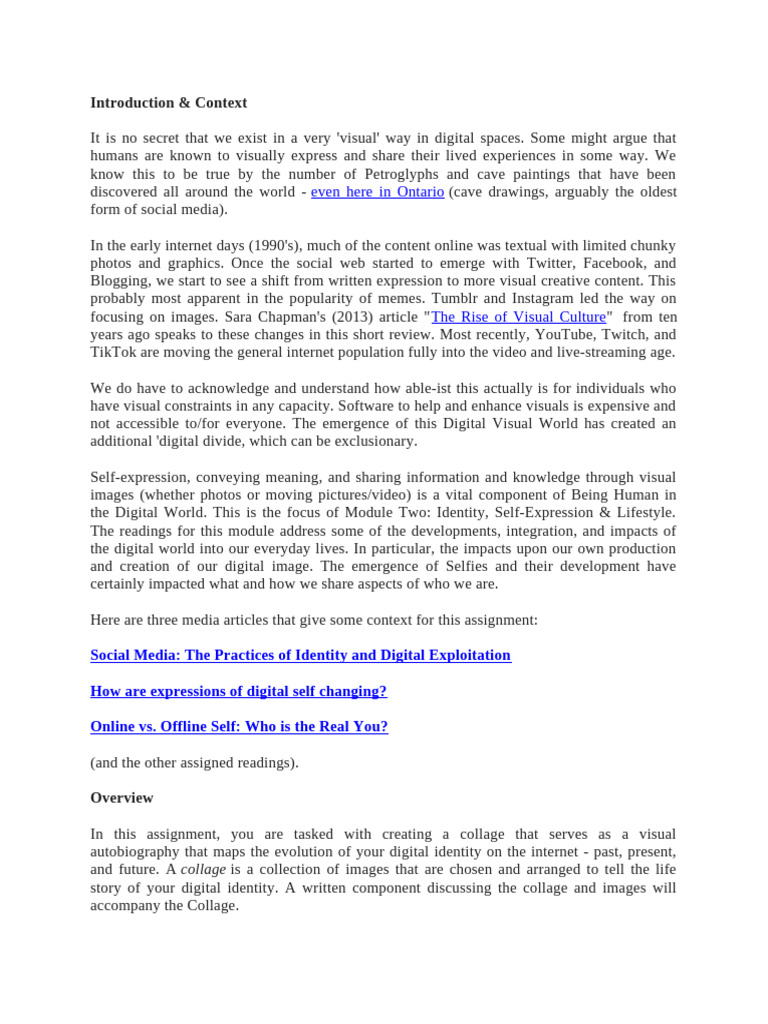 Visual Autobiography: Mapping Digital Identity | PDF | Page Layout ...