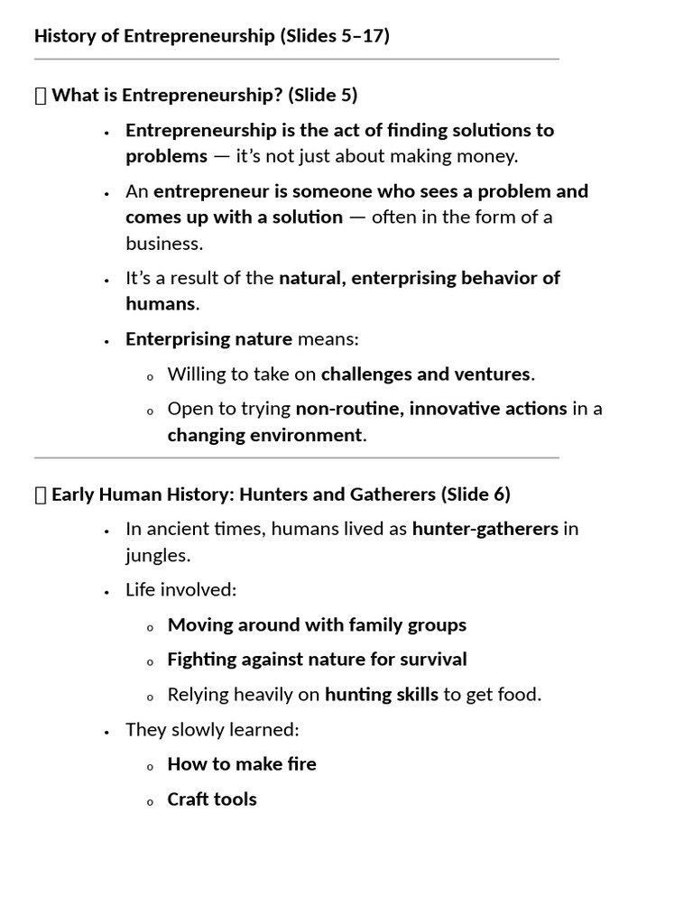 Evolution of Entrepreneurship Through History | PDF | Entrepreneurship ...