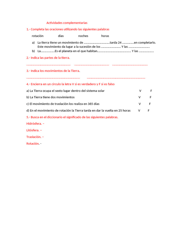 Actividades Complementarias | PDF