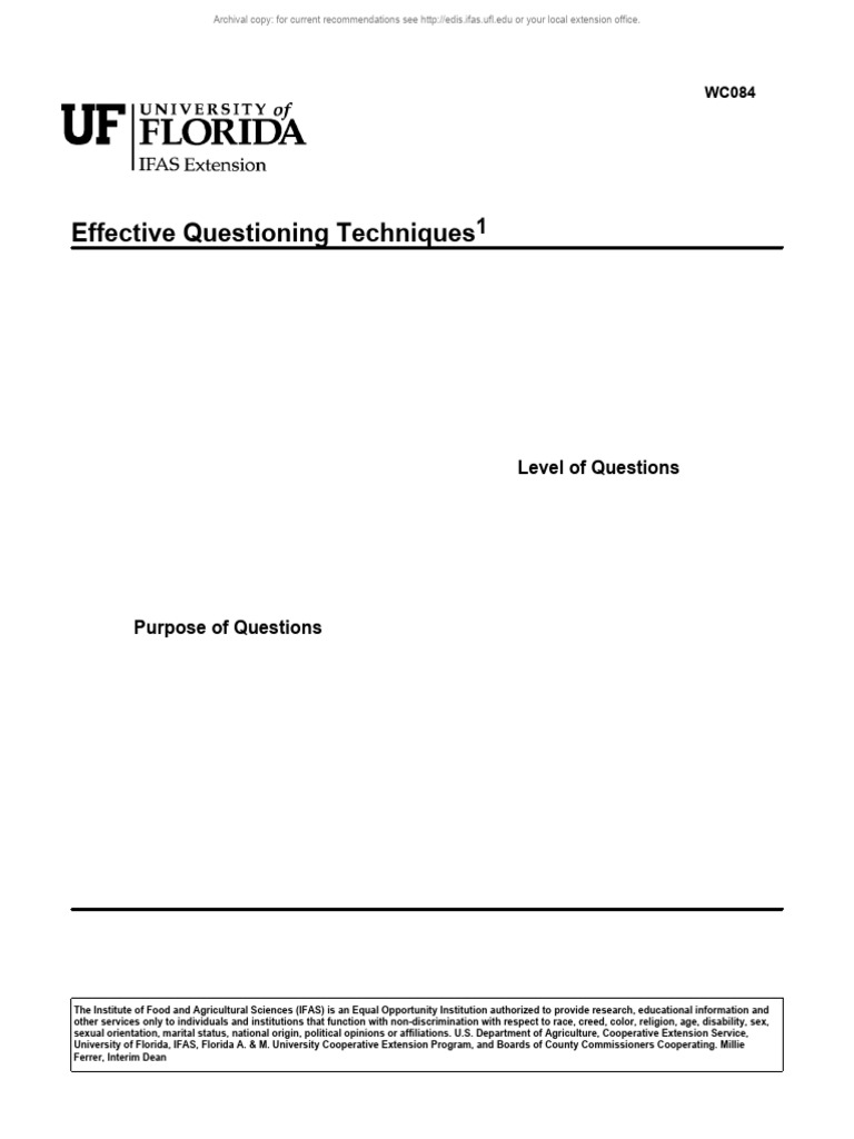 Effective Questioning Techniques | PDF | Question | Knowledge