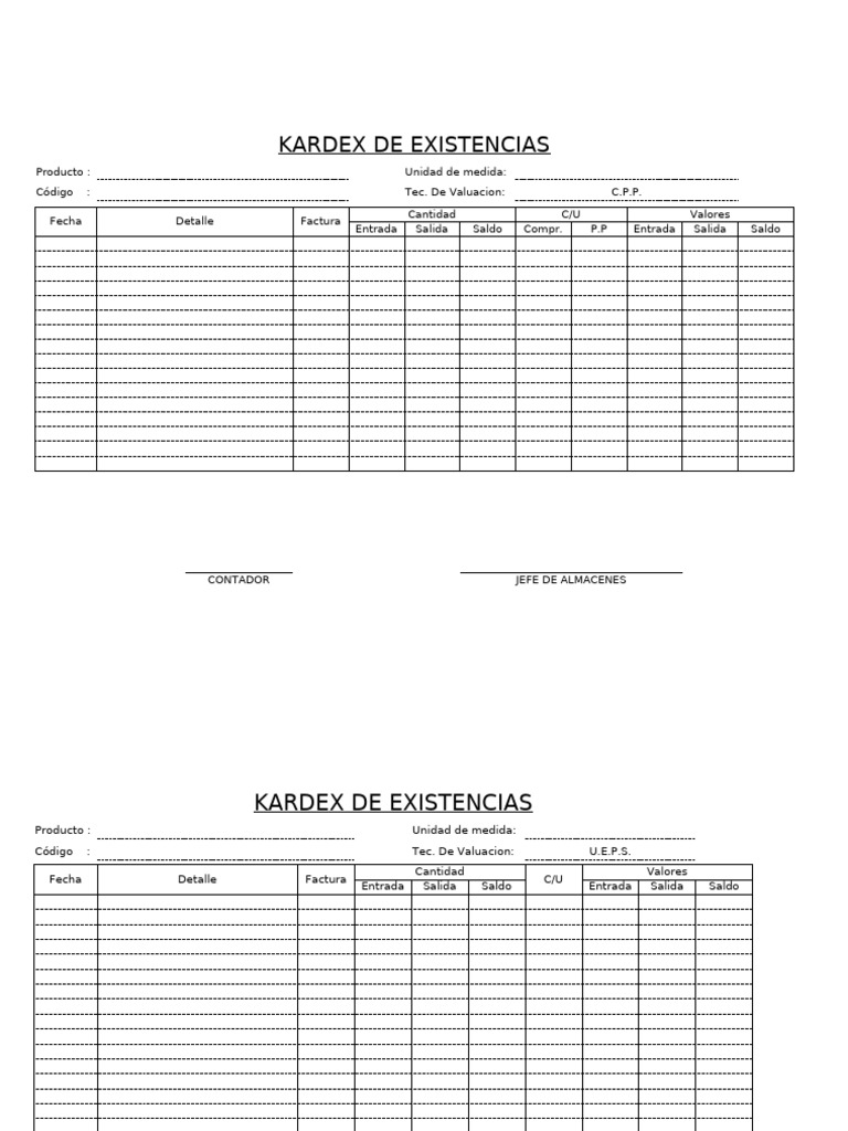 Kardex de Existencias - 2024-1 | PDF