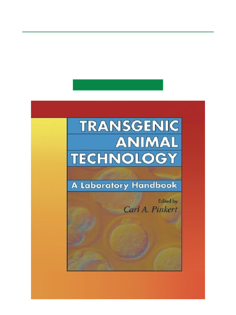 Grab Transgenic Animal Technology A Laboratory Handbook Full MOBI Ebook ...