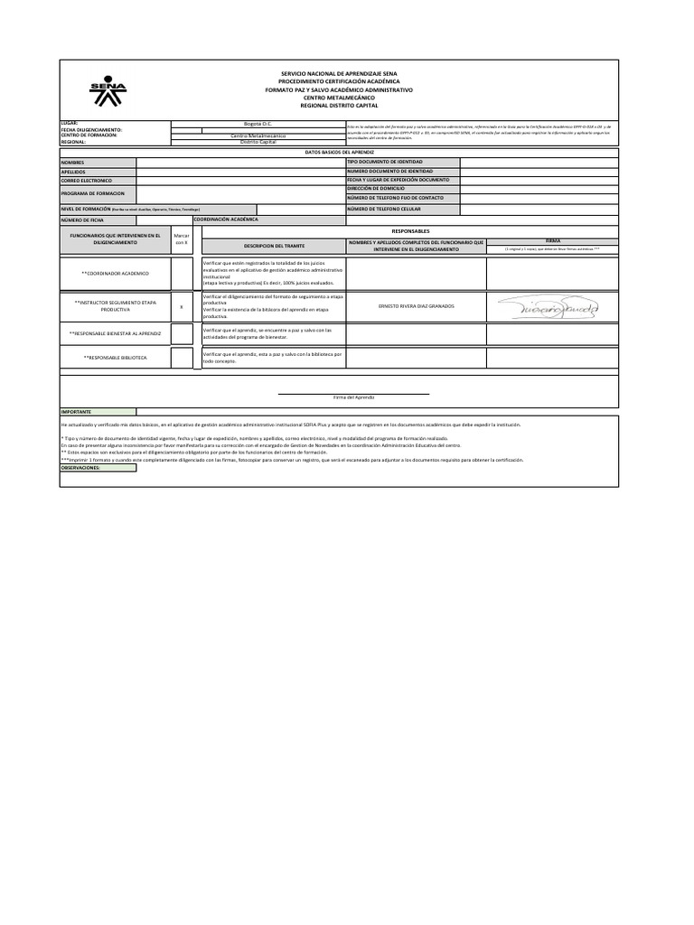 Paz y Salvo CMM | PDF