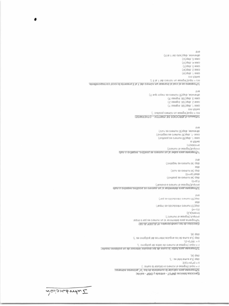 Ejemplos de Programas de Matlab Escaneados | PDF