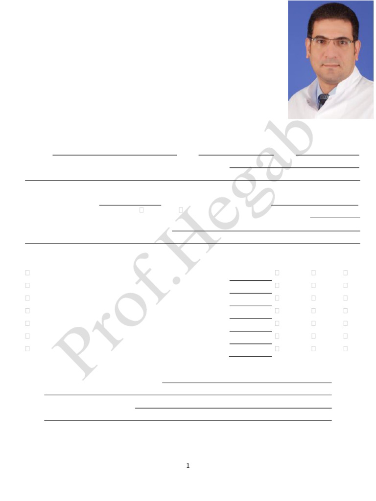 Prof. Hegab-TMJ Patient Evaluation Form-1 | PDF | Medical Specialties ...