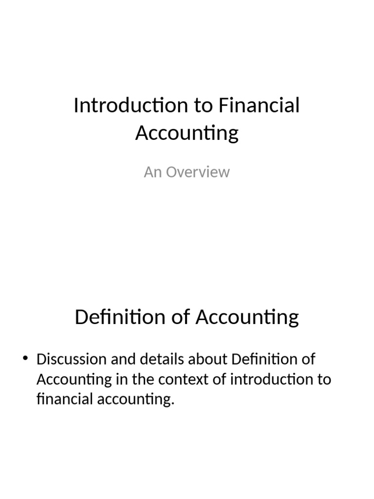 Introduction To Financial Accounting | PDF