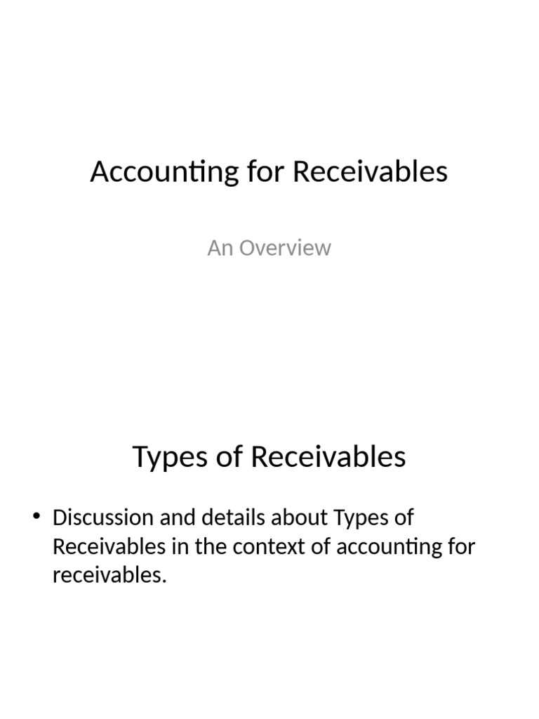 Accounting For Receivables | PDF