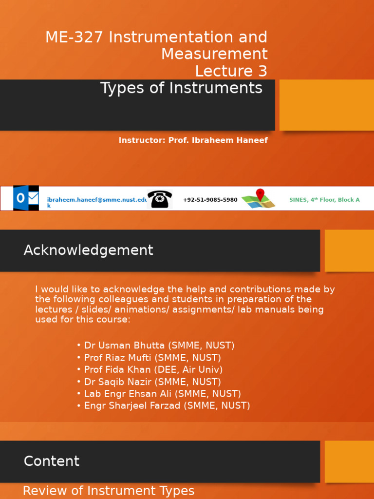 Lecture 03 Review of Instrument Types IH | PDF | Instrumentation ...