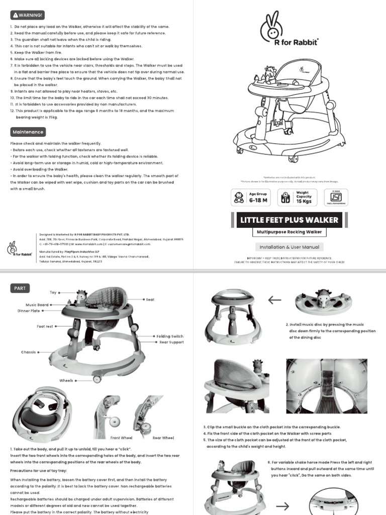 Little Feet Plus Walker Manual | PDF