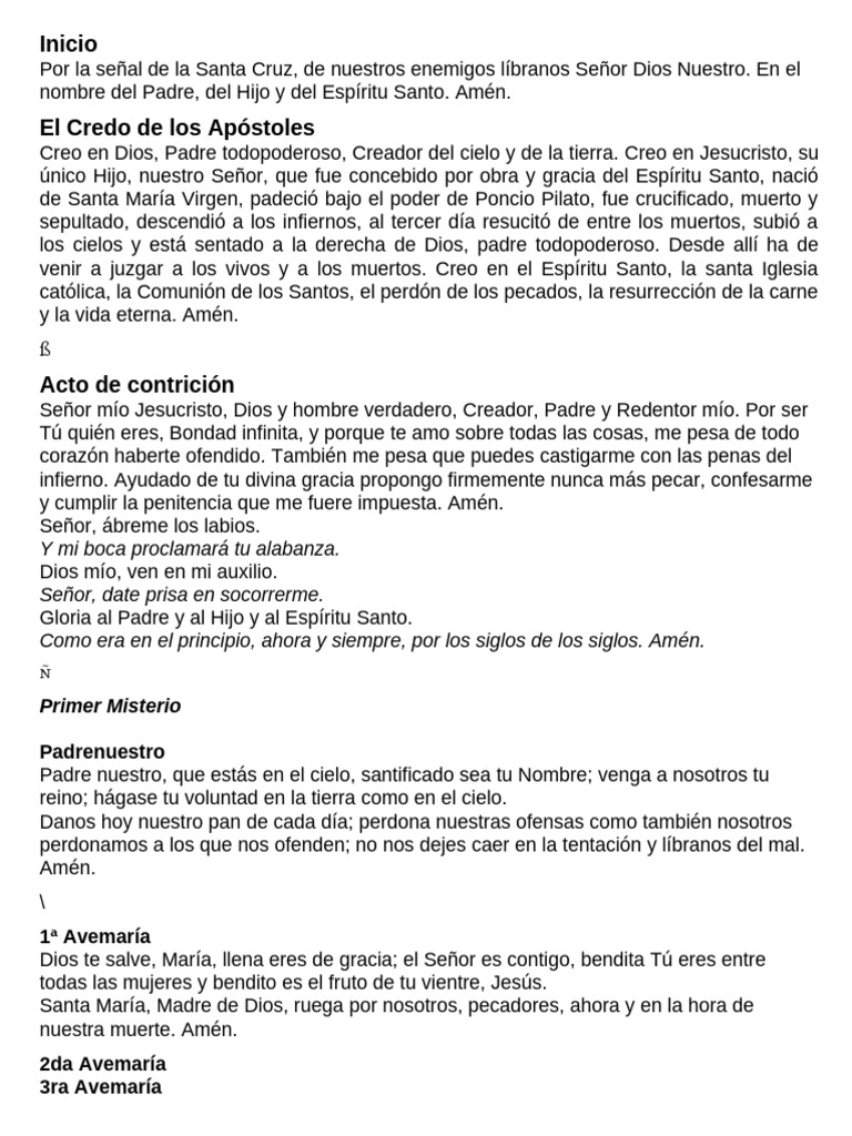Como Rezar El Rosario Completo | PDF | María, madre de Jesús | orador ...
