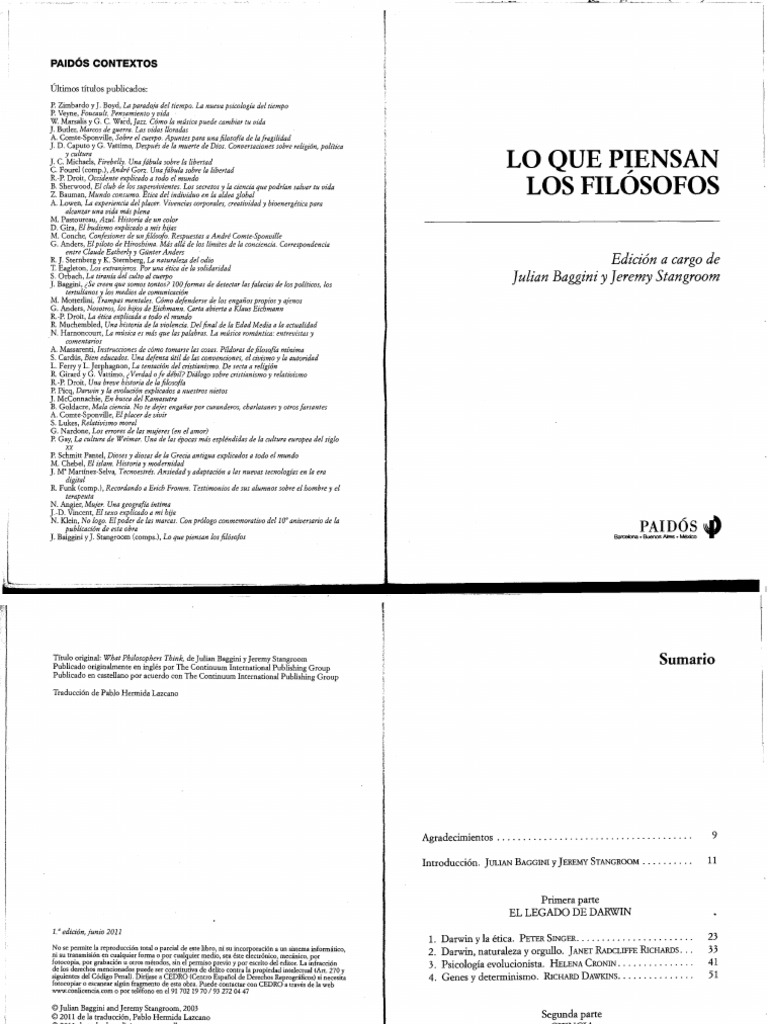 Lo Que Piensan Los Filosofos - 2 | PDF