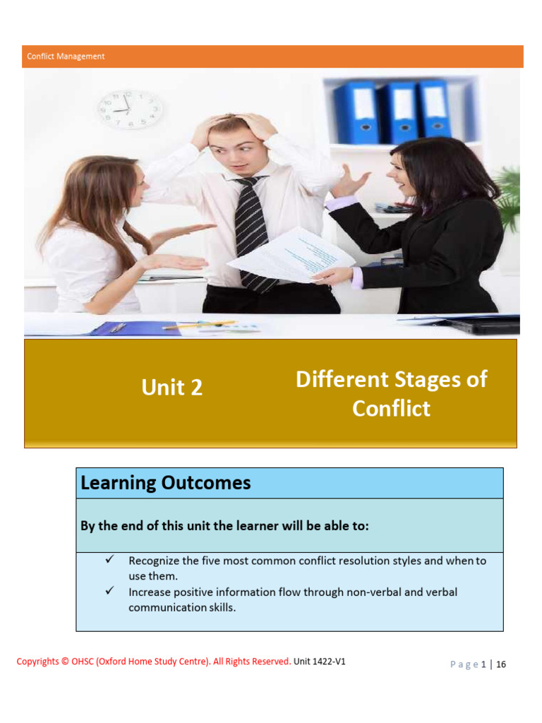 Stages of Conflict and Resolutions | PDF | Arbitration | Conflict ...