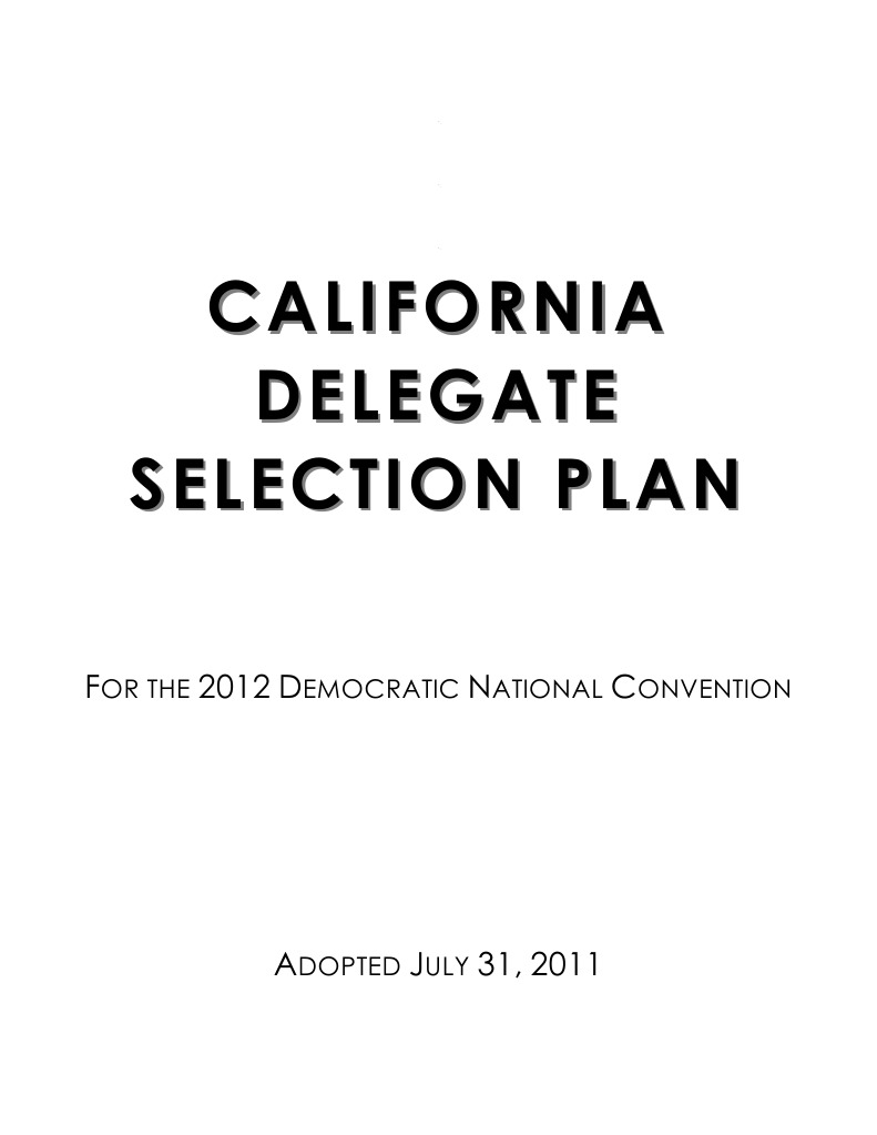 Final 2012 Delegate Selection Plan 11.3.11 | PDF | Primary Election ...