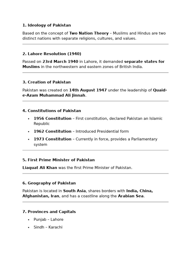 Overview of Pakistan's History and Geography | PDF