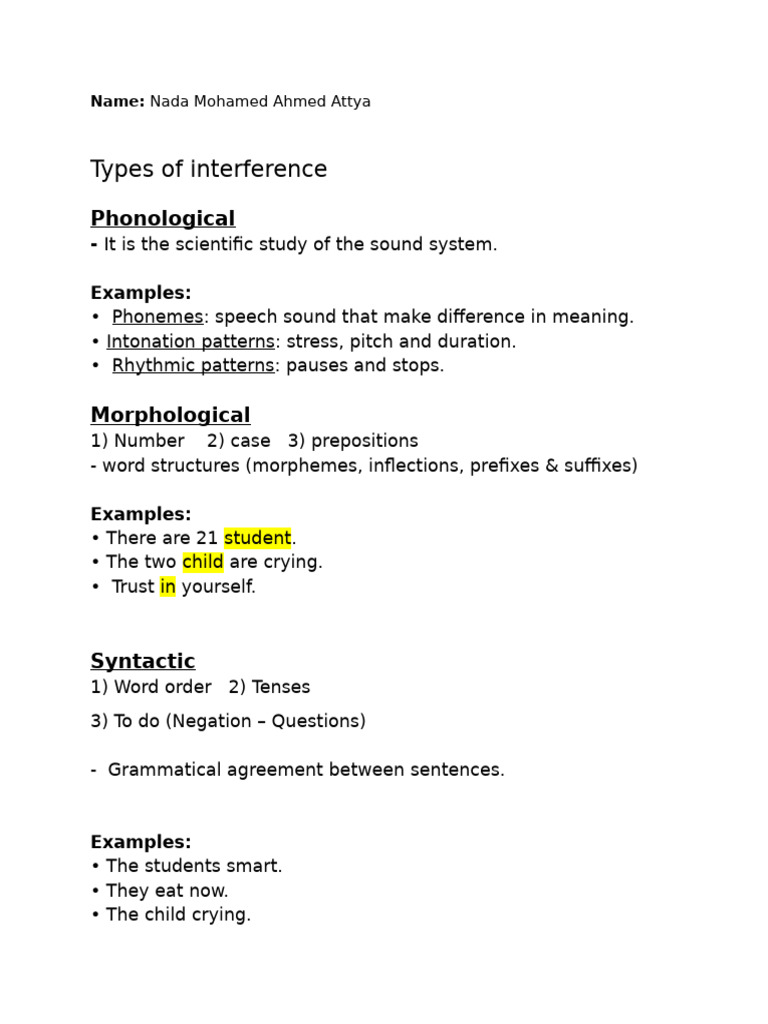 Types of Interference Assignment. | PDF