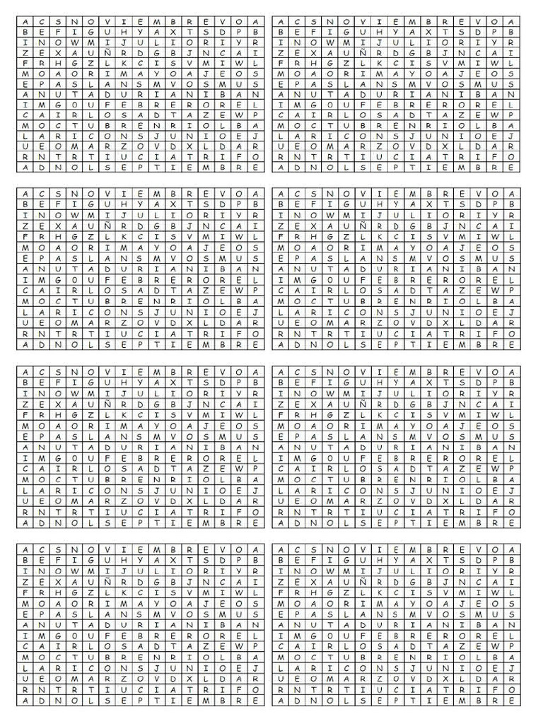 sopa letra meses | PDF