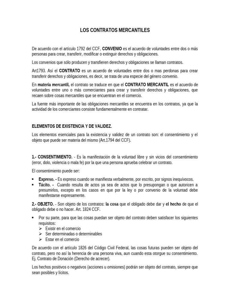 Los Contratos Mercantiles | PDF | Ley común | Derecho privado