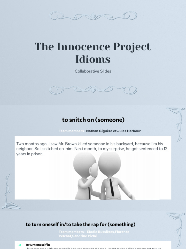 32: The Innocence Project Idioms - Collaborative Slides | PDF | Justice ...