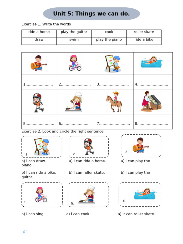 Buổi 05 - Bài tập Unit 5 - Things we can do (GB) | PDF